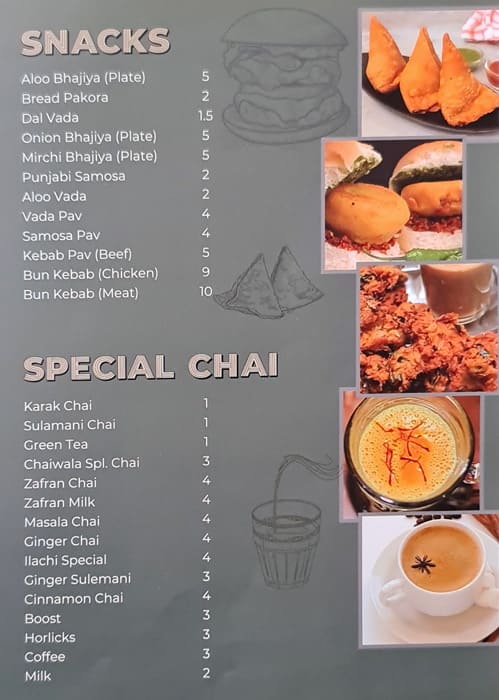 Menu at Chai Wala Cafe, Dubai, Al Ameed Mall