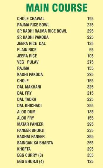 Menu of Rada Ki Rasoi, Malad East, Mumbai