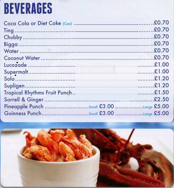 Menu at Sea Breeze London restaurant, London, 4 Station Rd