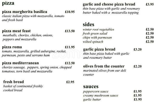 Menu at Seven Hills Restaurant, Bar & Terrace, Cobham