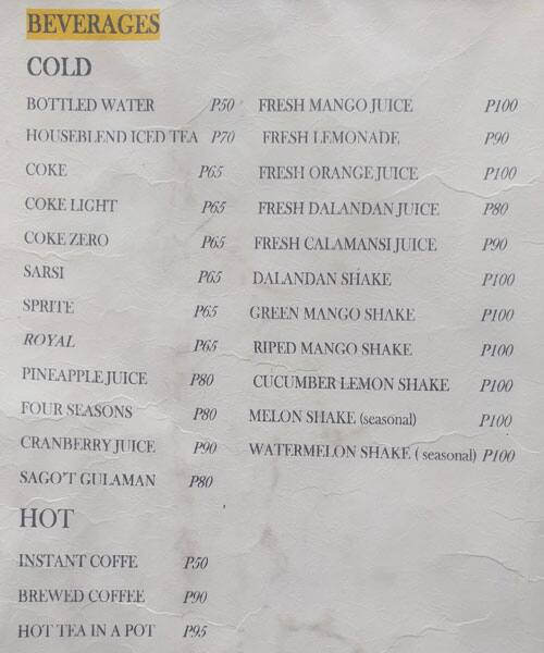 Menu at Katips pub & bar, Quezon City, 209 Katipunan Avenue Blueridge ...