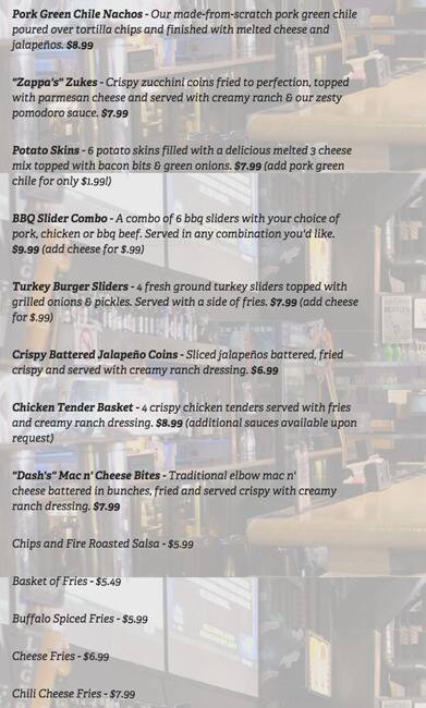 Menu at Alice Cooperstown pub & bar, Phoenix