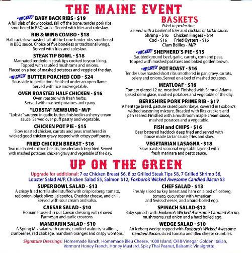 Menu at Foxboro Sports Tavern pub & bar, Naples