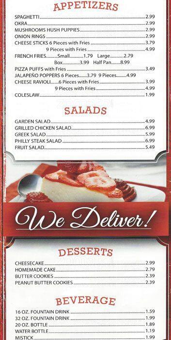 Menu at Red Snapper fast food, Chicago, E 53rd St