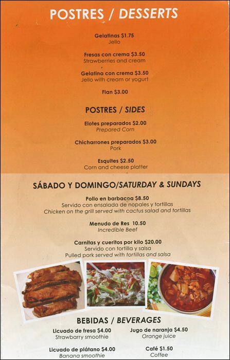 Carta de El Escondite Restaurant, Norristown