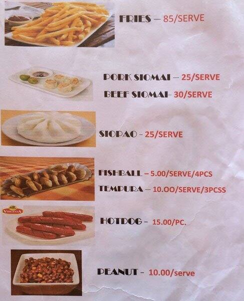 Menu at Ruben's Fresh Talaba restaurant, Consolacion