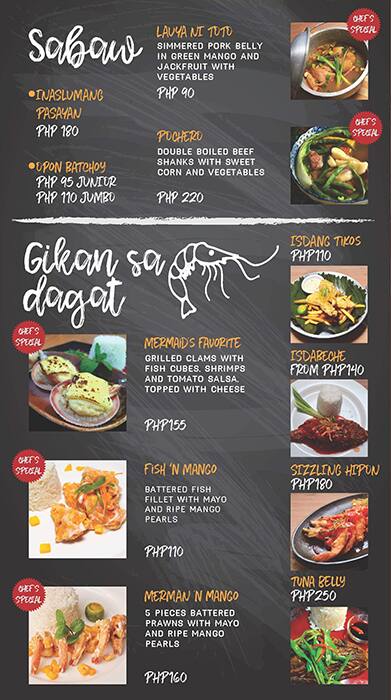 Menu at Rustic Chef's restaurant, Lapu-Lapu City