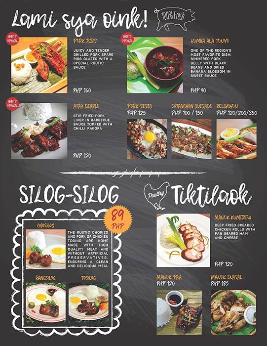 Menu at Rustic Chef's restaurant, Lapu-Lapu City