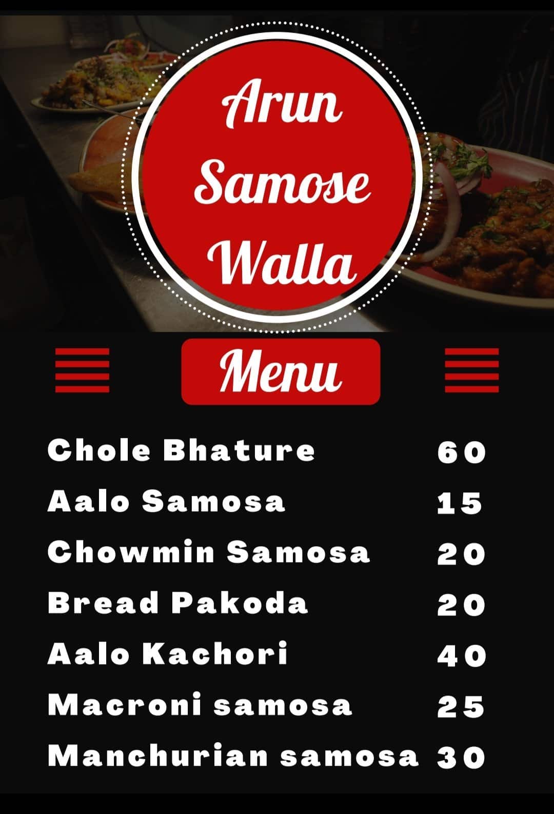 Menu of Arun Snacks Corner, Moti Nagar, New Delhi