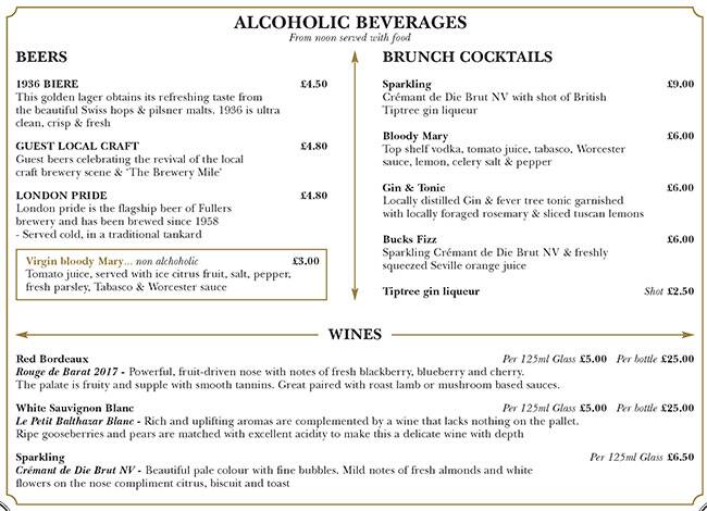 Menu at Terry's Cafe, London, 158 Great Suffolk St