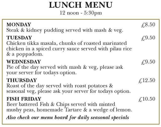 Menu at Terry's Cafe, London, 158 Great Suffolk St