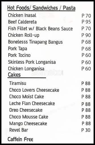 Menu at Doutor Coffee Shop cafe, Manila, Pacific Regency Cityland