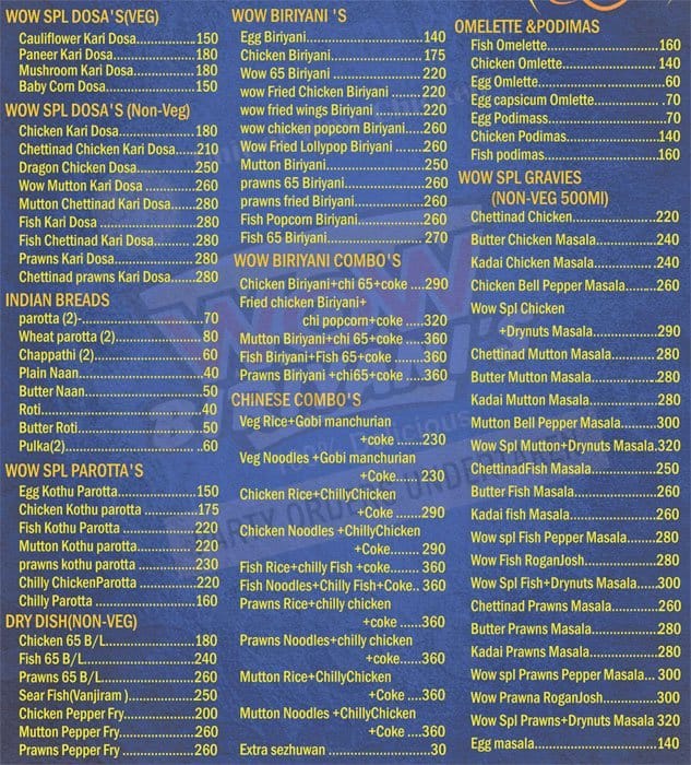 Wow Biriyani Menu, Menu for Wow Biriyani, Choolaimedu, Chennai - Zomato