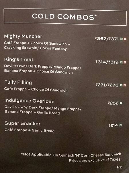 Menu at Café Coffee Day, Jaipur, Elements Mall