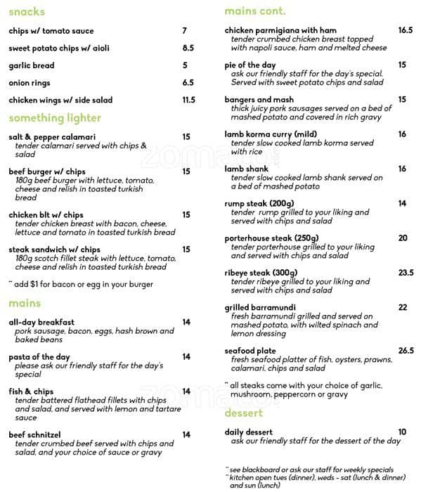 Menu at Franklins Tavern & Bottleshop pub & bar, East Victoria Park