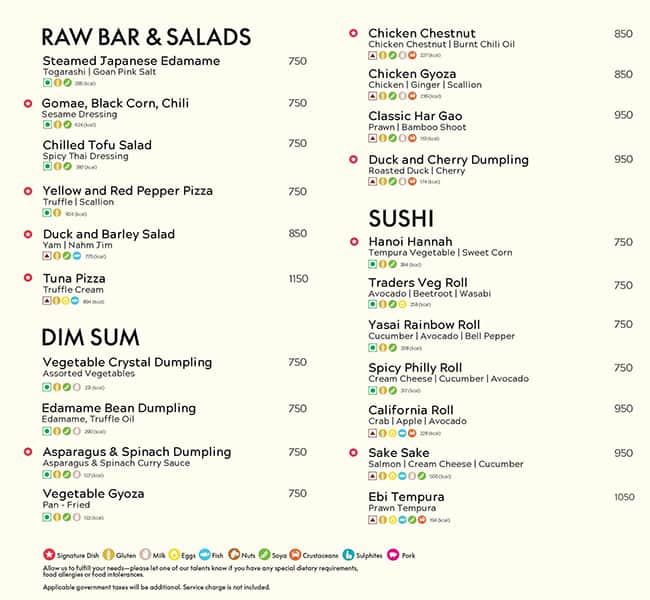 Menu of Spice Traders - W Goa, Vagator, Goa