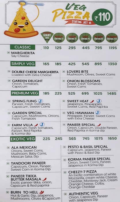 Menu at La Pino'z Pizza, Ahmedabad, 104