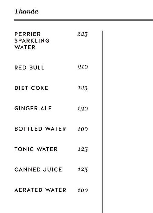 Menu at Bombay Borough, Bengaluru