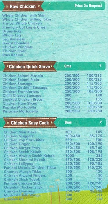 Republic of Chicken menu, Menu restauracji Republic of Chicken, Ranjit ...