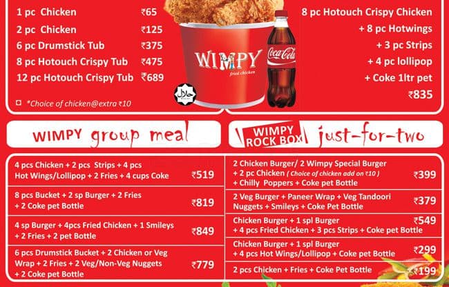 RSM Wimpy Family Restaurant Menu - Zomato