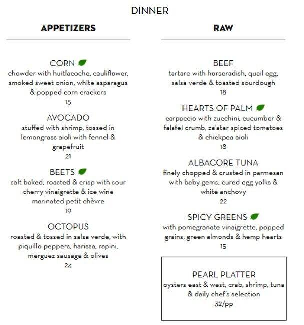 Menu at The Chase restaurant, Toronto, 10 Temperance St Fl 5