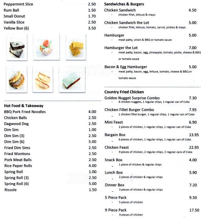 Menu at Country Fried Chicken fast food, Logan Central