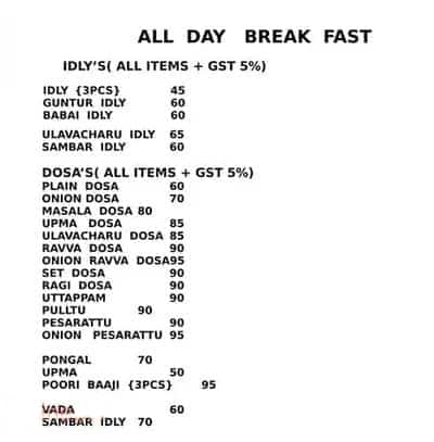 Menu of Sweet Magic, Kukatpally, Hyderabad