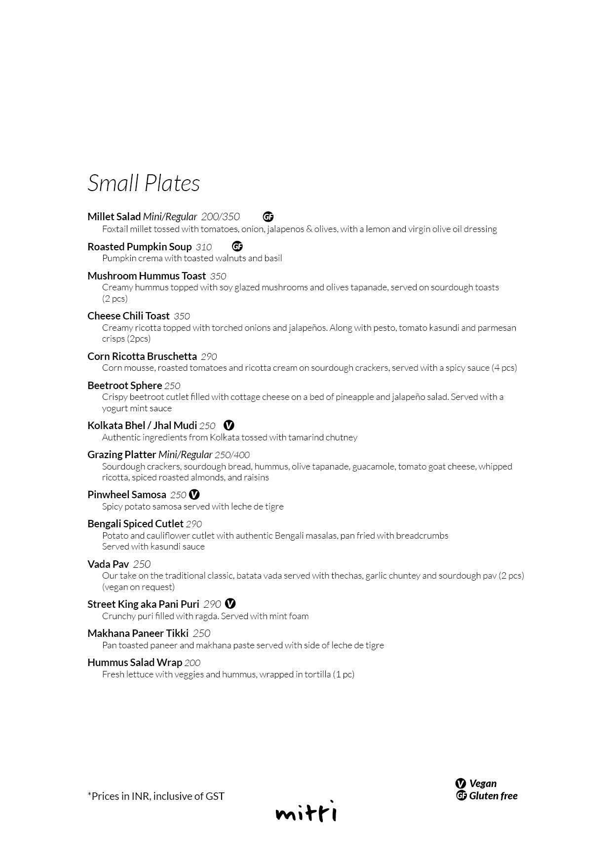 Menu of Mitti Lifestyle Store & Cafe, Bodakdev, Ahmedabad