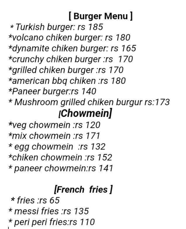 Menu of Daddy Kitchen, Pitampura, New Delhi