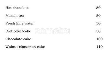 Menu at Art positive CaféArteria, New Delhi