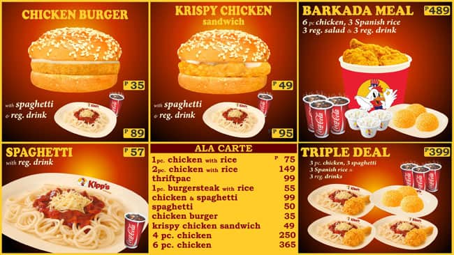 Menu at Kipp's Chicken fast food, Mandaluyong, Food Court