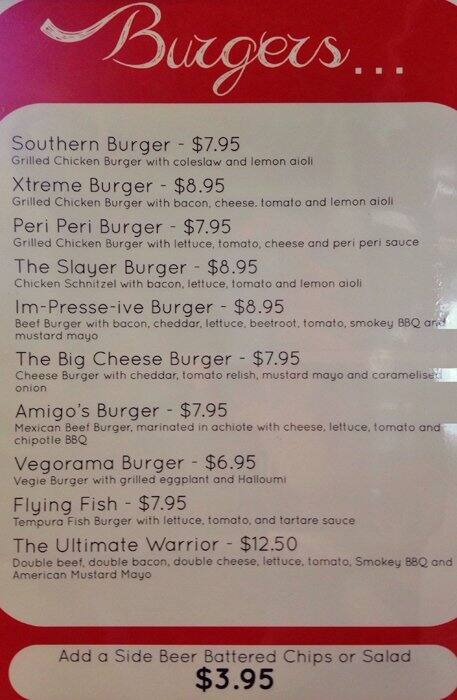 Menu at Presse Cafe, Macquarie Park, 16 University Ave