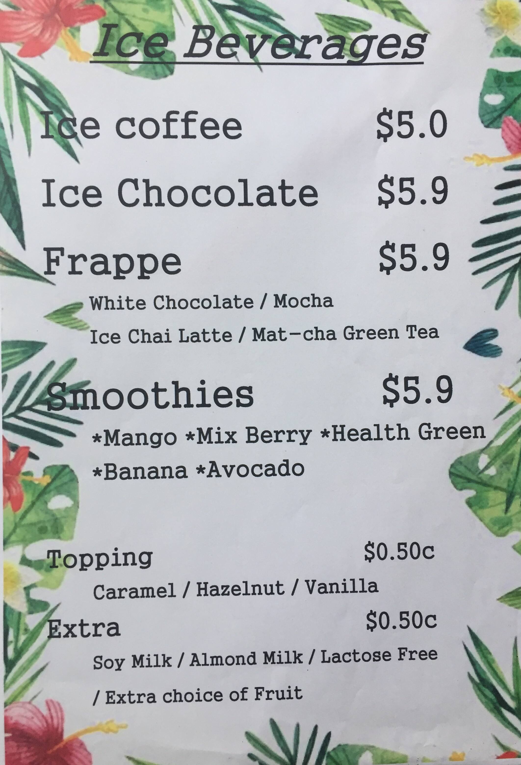 Menu at Presse Cafe, Surry Hills, 290 Elizabeth St.