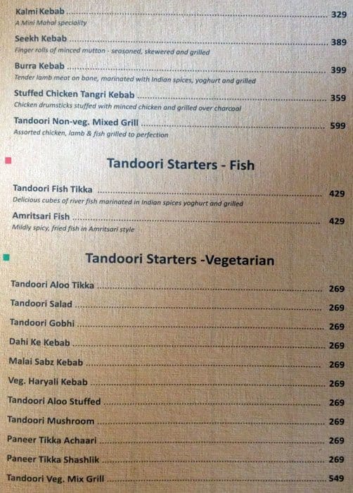 Menu at Mini Mahal Delux, Gurugram, Shop No.217-A