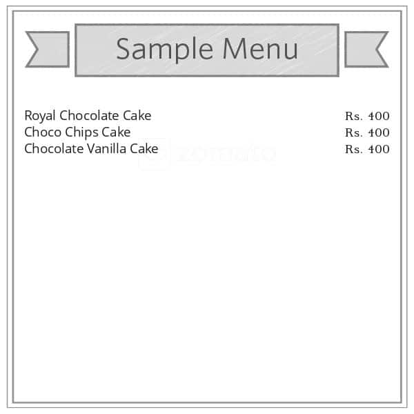 Menu at Royal Cake Shop, Nashik