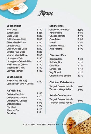 Menu of Indi-Tapas, Vile Parle East, Mumbai