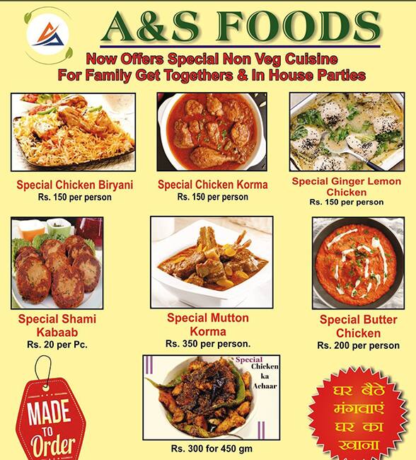 Menu of A & S Foods, Mohan Puri, Meerut