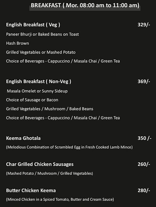 Menu of BBC Biker's Brewing Cafe, Kharghar, Navi Mumbai