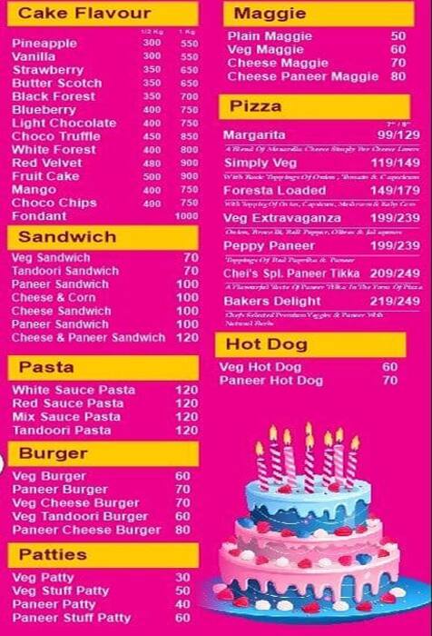 Menu of Cake & Bakers Palace, Sector PI, Greater Noida