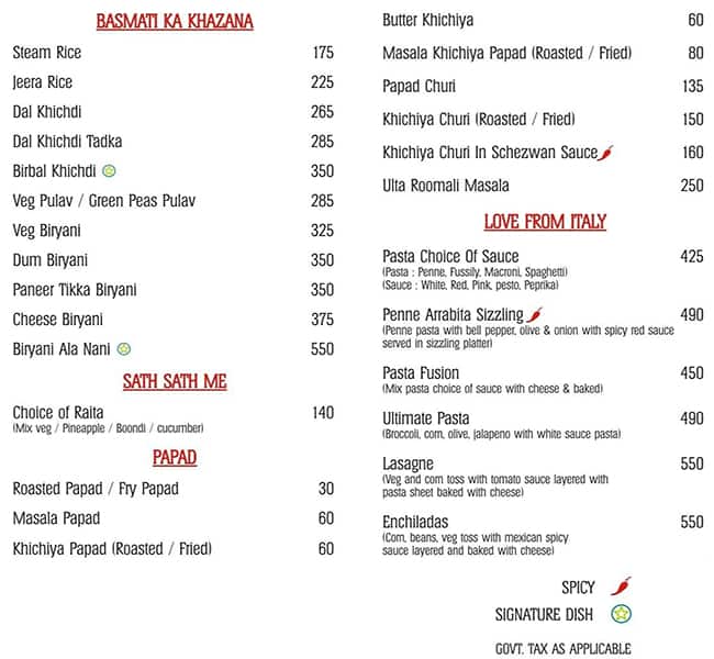 Menu at Daffodils 23 Veg Restaurant and bar, Mumbai, Link House