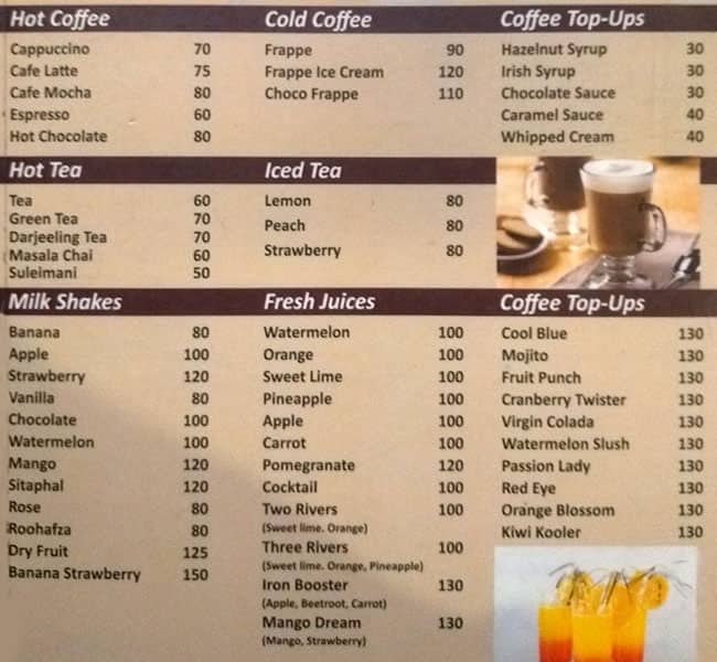 Menu at Cafetero, Mumbai