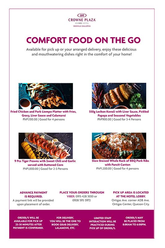Menu at Seven Corners restaurant, Quezon City
