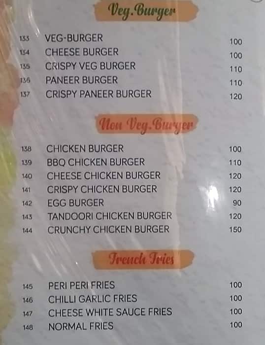 Menu at Ice Magic, Hyderabad