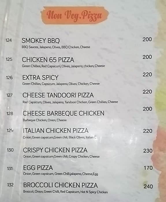 Menu at Ice Magic, Hyderabad