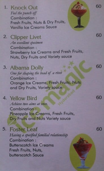 Ice Magic Menu, Menu for Ice Magic, Tolichowki, Hyderabad - Zomato