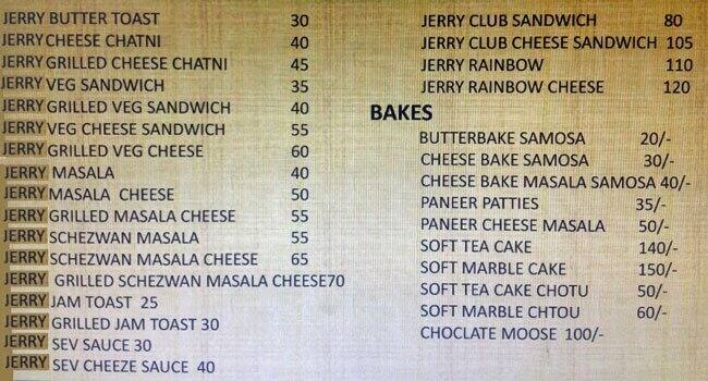 Menu at Tom N Jerry, Indore