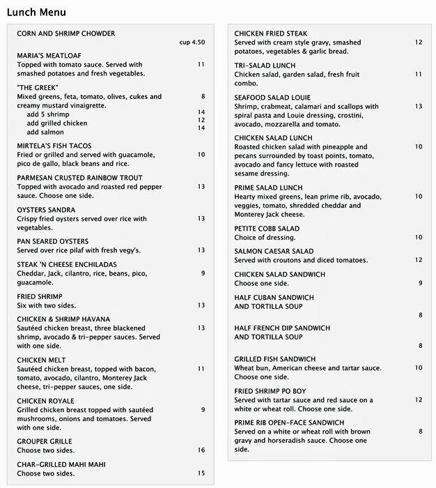 Menu at South Shore Grille pub & bar, League City