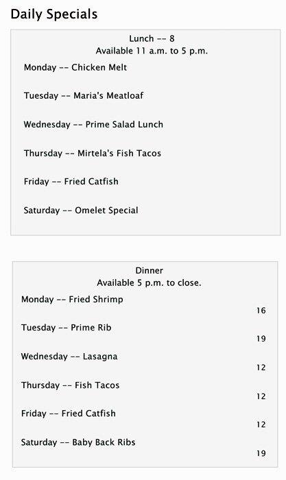 Menu at South Shore Grille pub & bar, League City