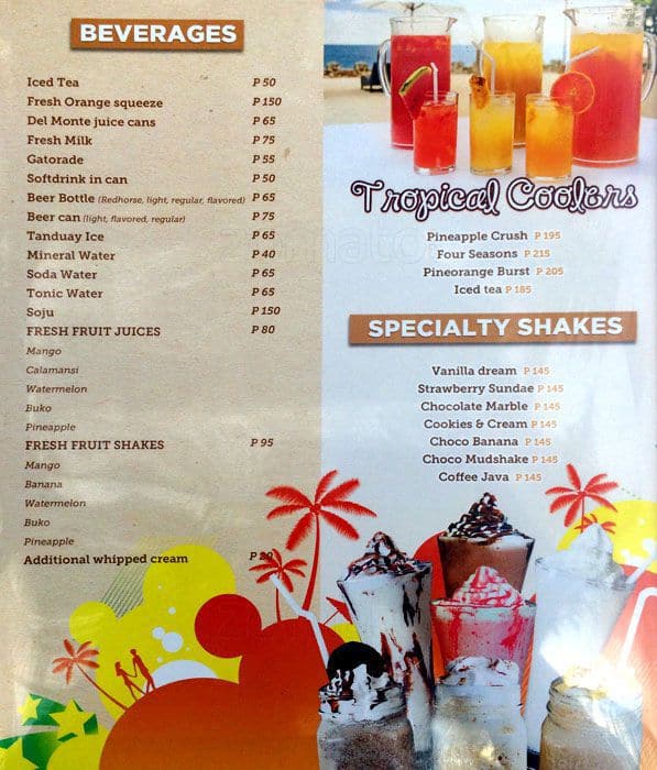Menu at Coco Restaurant, Danao City