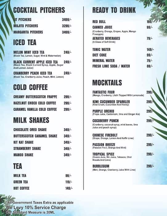 Menu of SkyHouse, Raj Nagar, Ghaziabad